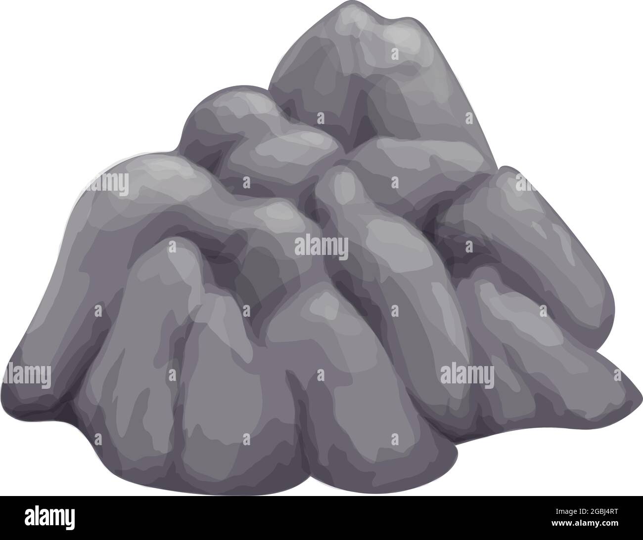 Rock elements Gray stone on white background isolated image Stock ...