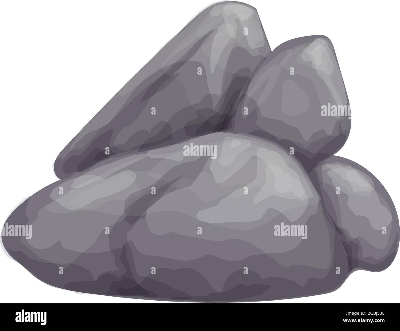 Rock elements Gray stone on white background isolated image Stock ...