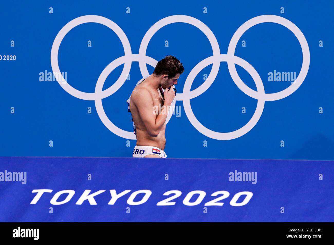 TOKYO, JAPAN - AUGUST 4: Loren Fatovic of Croatia disappointed defeat ...