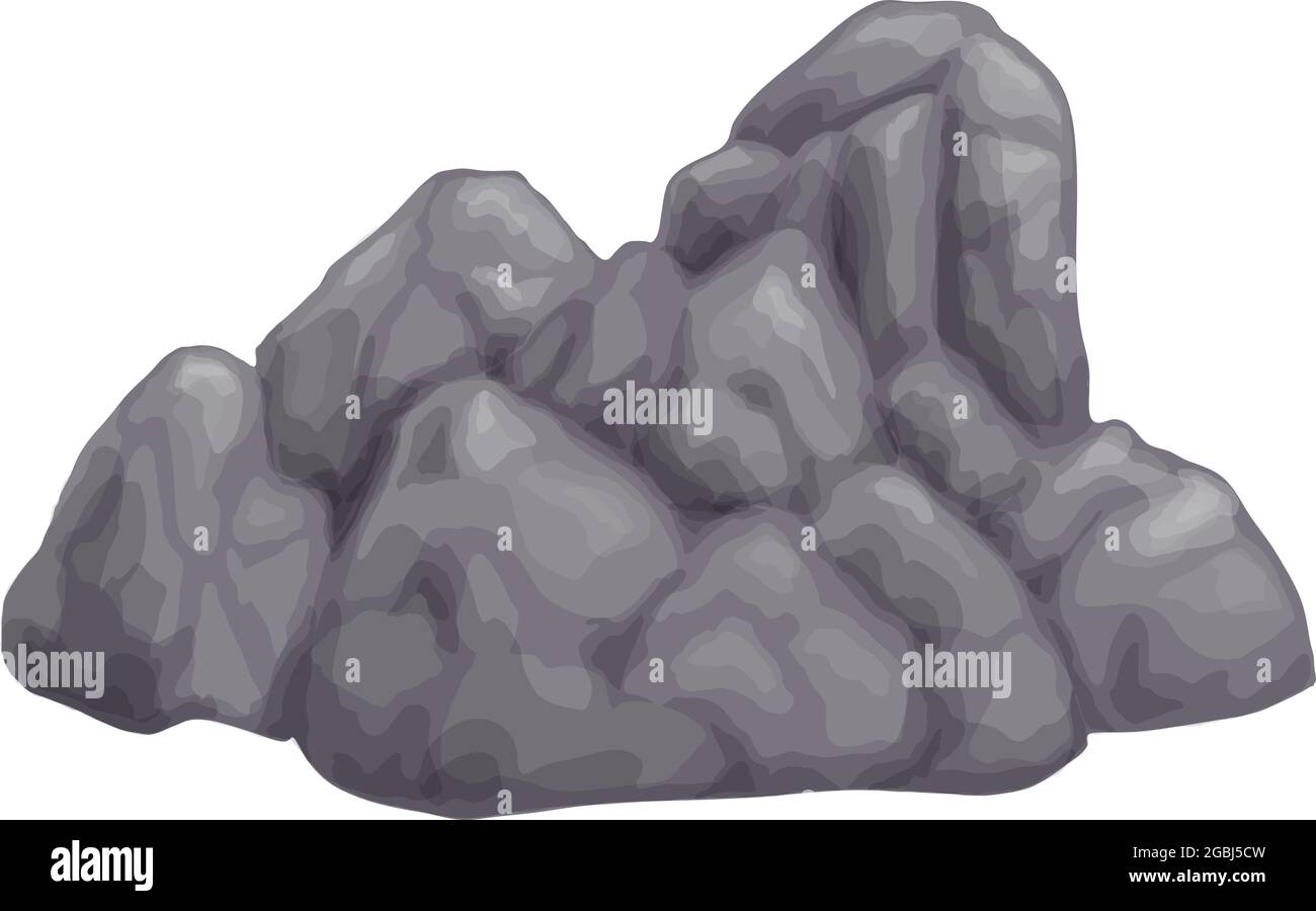 Rock elements Gray stone on white background isolated image Stock ...