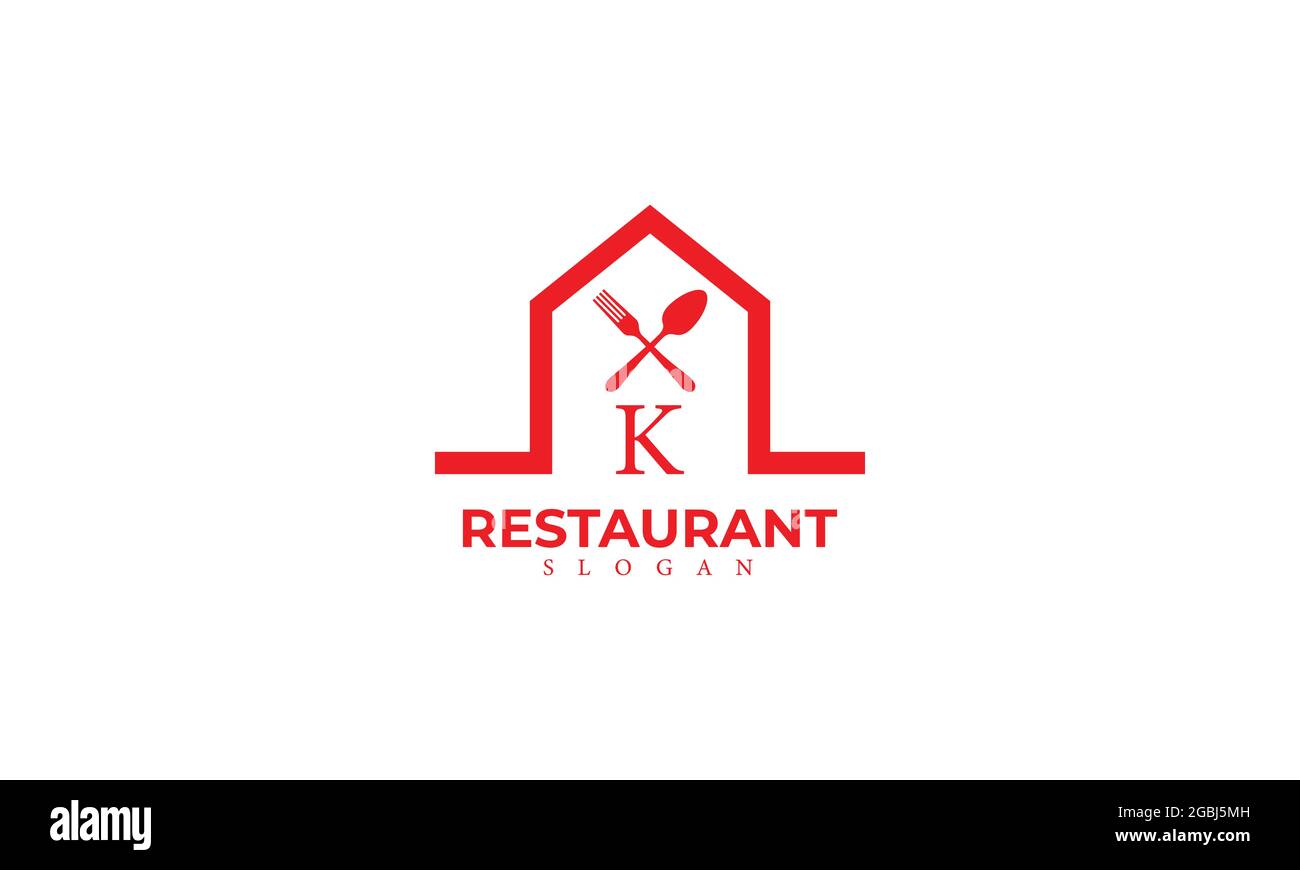 Alphabet K Restaurant Monogram Vector Logo Template, Letter K Food Logo ...
