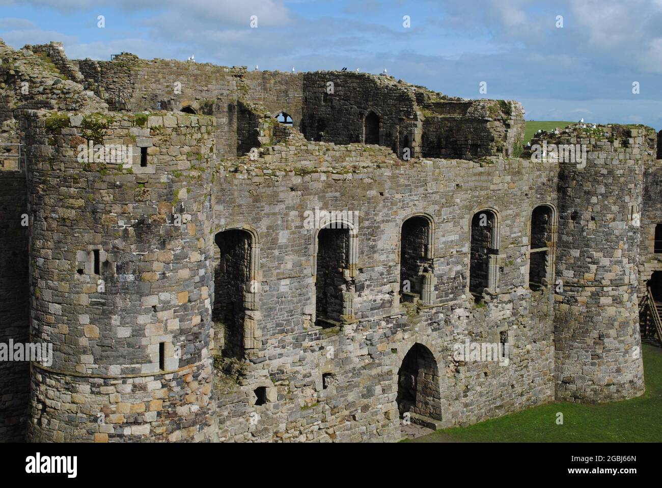 Beaumaris castle Anglesey uk ruins Stock Photo - Alamy