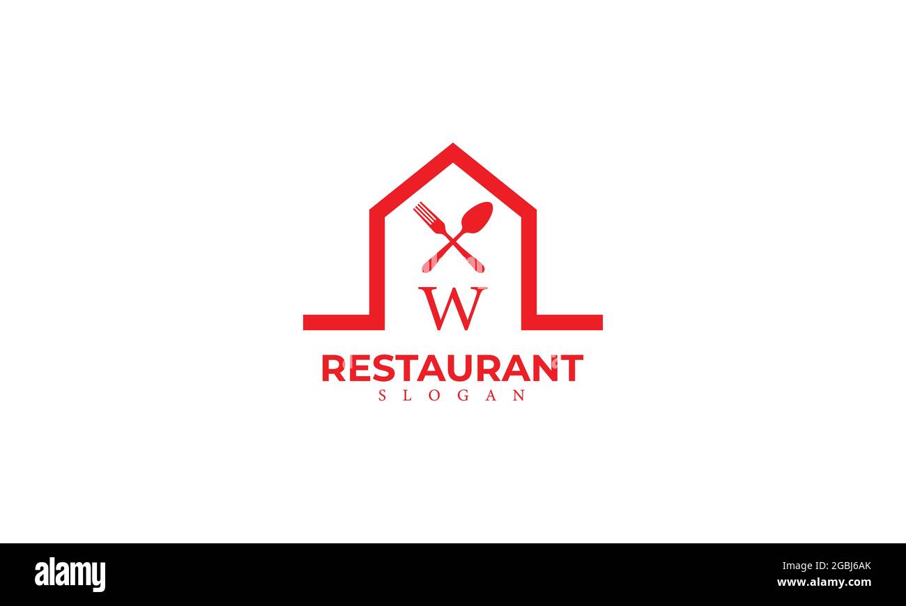 Alphabet W Restaurant Monogram Vector Logo Template, Letter W Food Logo ...