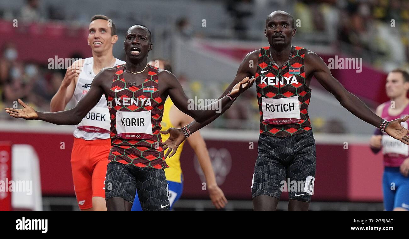 Tokyo, Japan. 4th Aug, 2021. Emmanuel Kipkurui Korir (L) and Ferguson ...