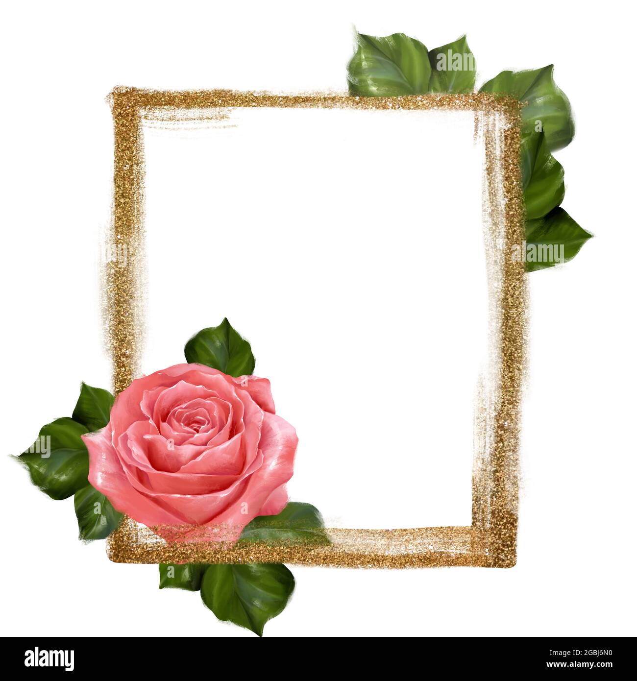 Gold frame with flower hi-res stock photography and images - Alamy