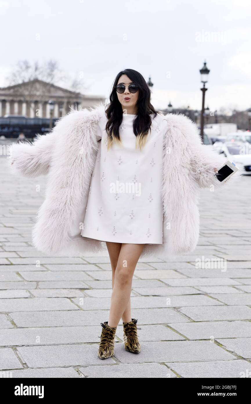 Miss Yuyu - Streetstyle at Paris Fashion Week - France Stock Photo - Alamy