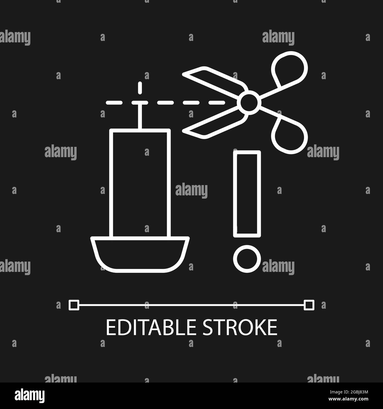 Trimming candle wick white linear manual label icon for dark theme ...