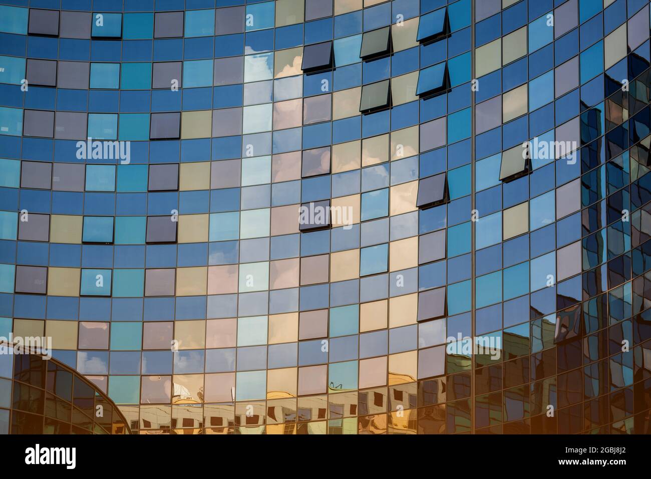 business building made of glass. modern architecture of the metropolis ...