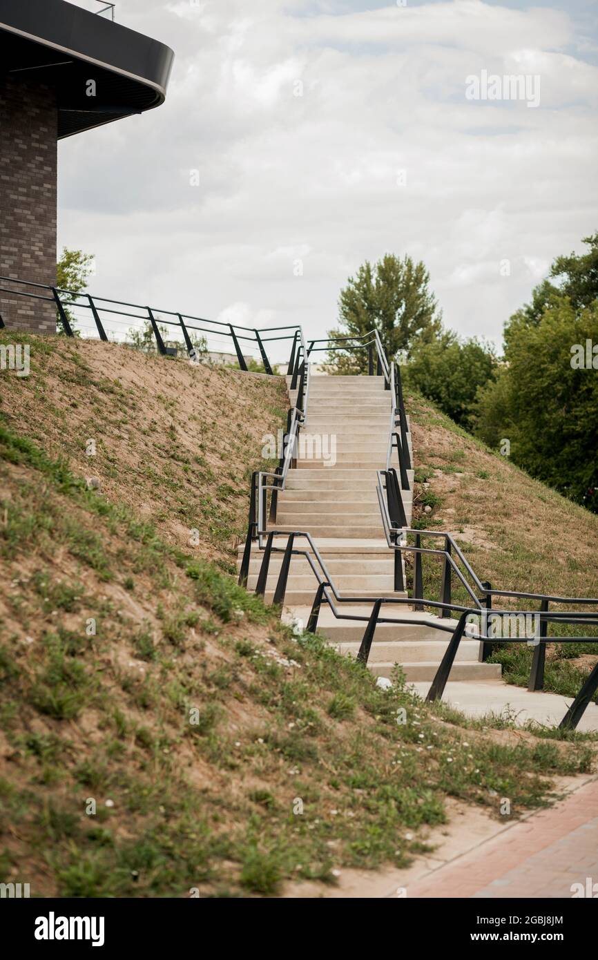 Modern steel stair near mall Stock Photo - Alamy