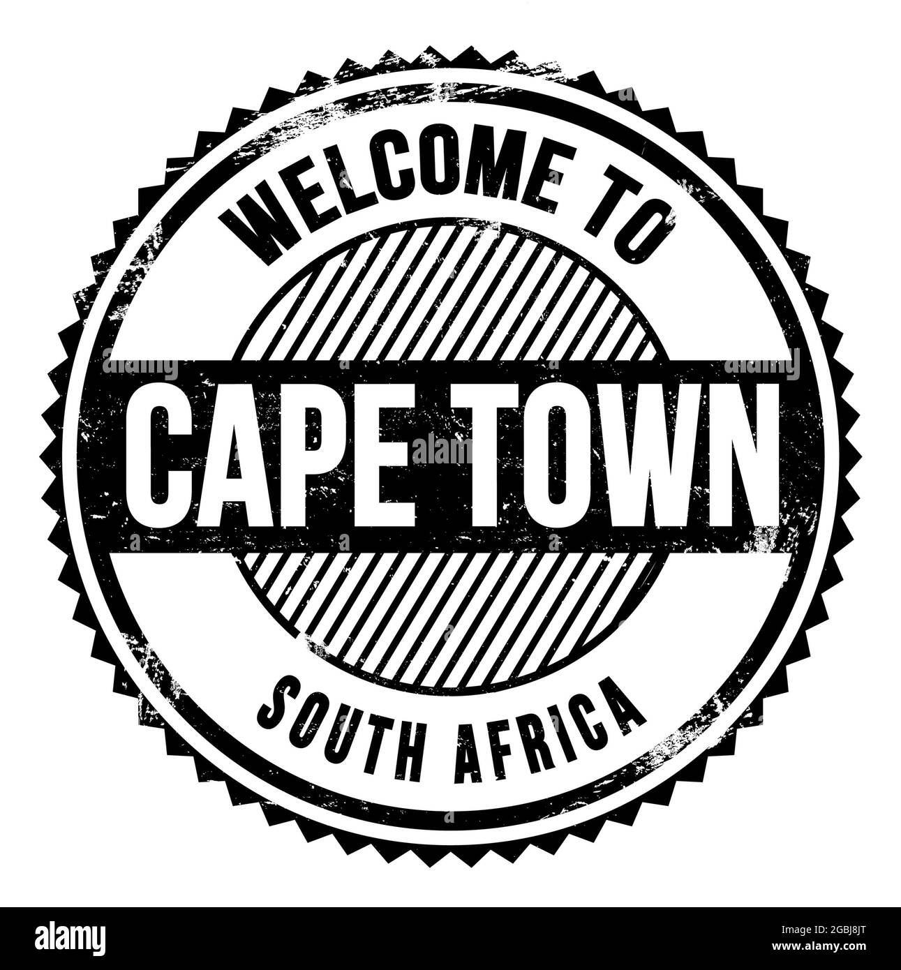 WELCOME TO CAPE TOWN - SOUTH AFRICA, words written on black zig zag ...