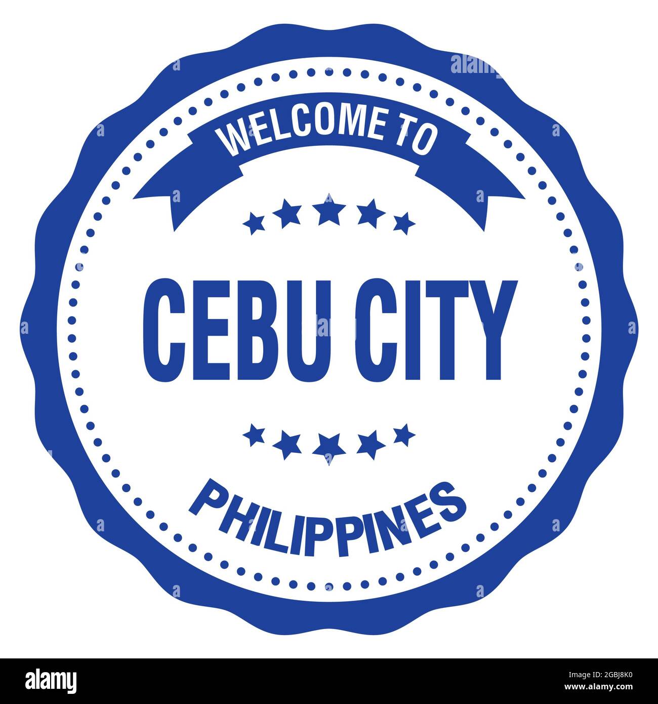 WELCOME TO CEBU CITY - PHILIPPINES, words written on blue round badge ...