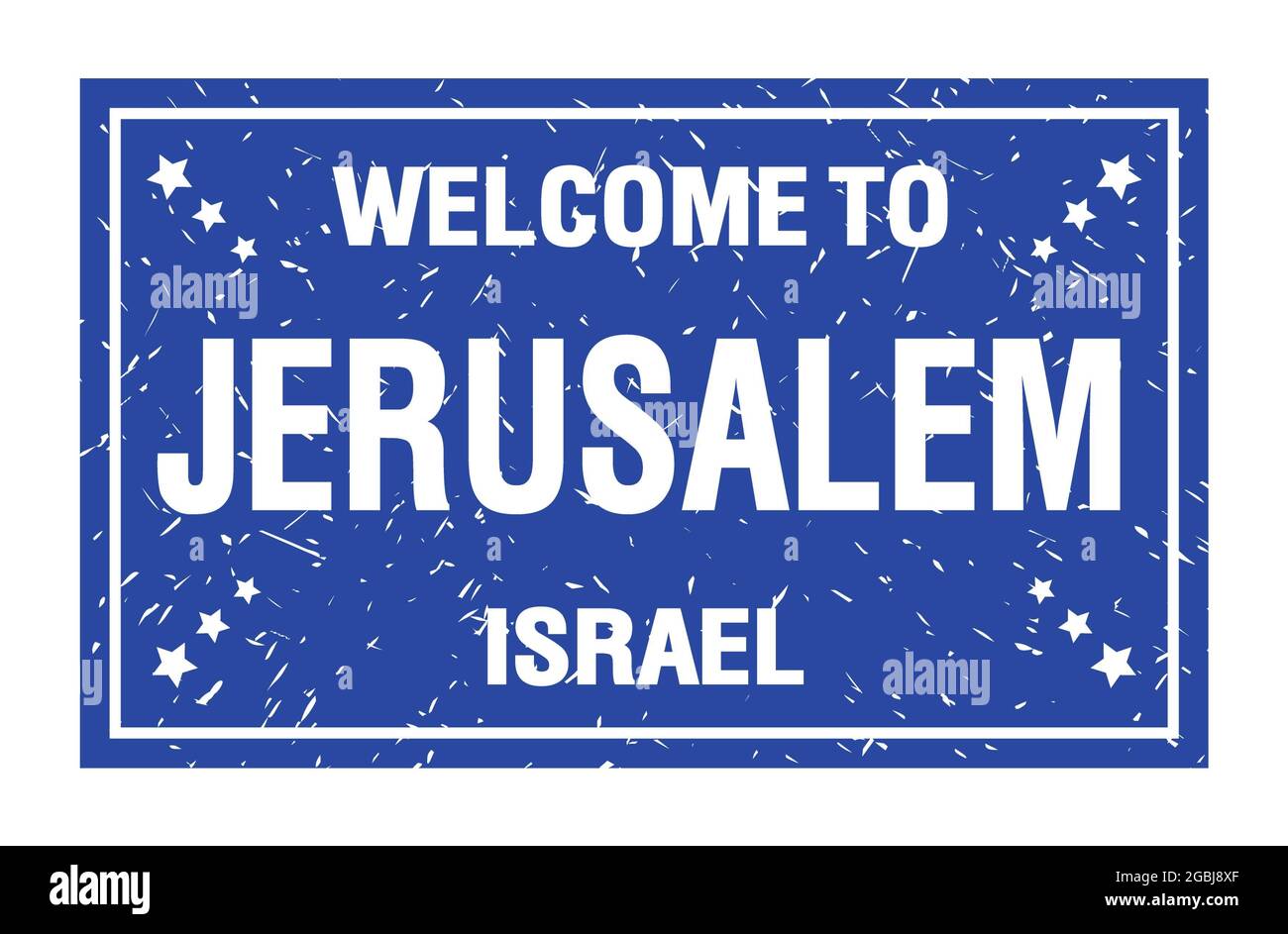 Welcome israel blue stamp hi-res stock photography and images - Alamy