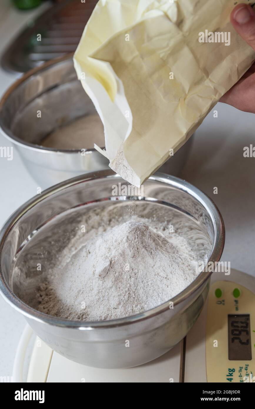 Prepare Ingredients For Baking Bread - Homemade Bread Stock Photo - Alamy