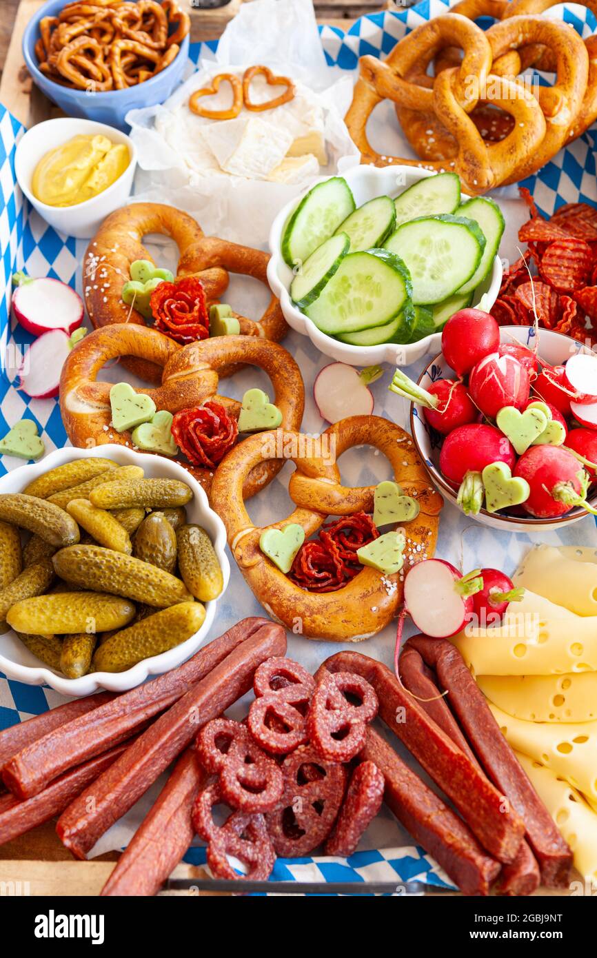 Bavarian Meat And Cheese Platter Stock Photo - Alamy