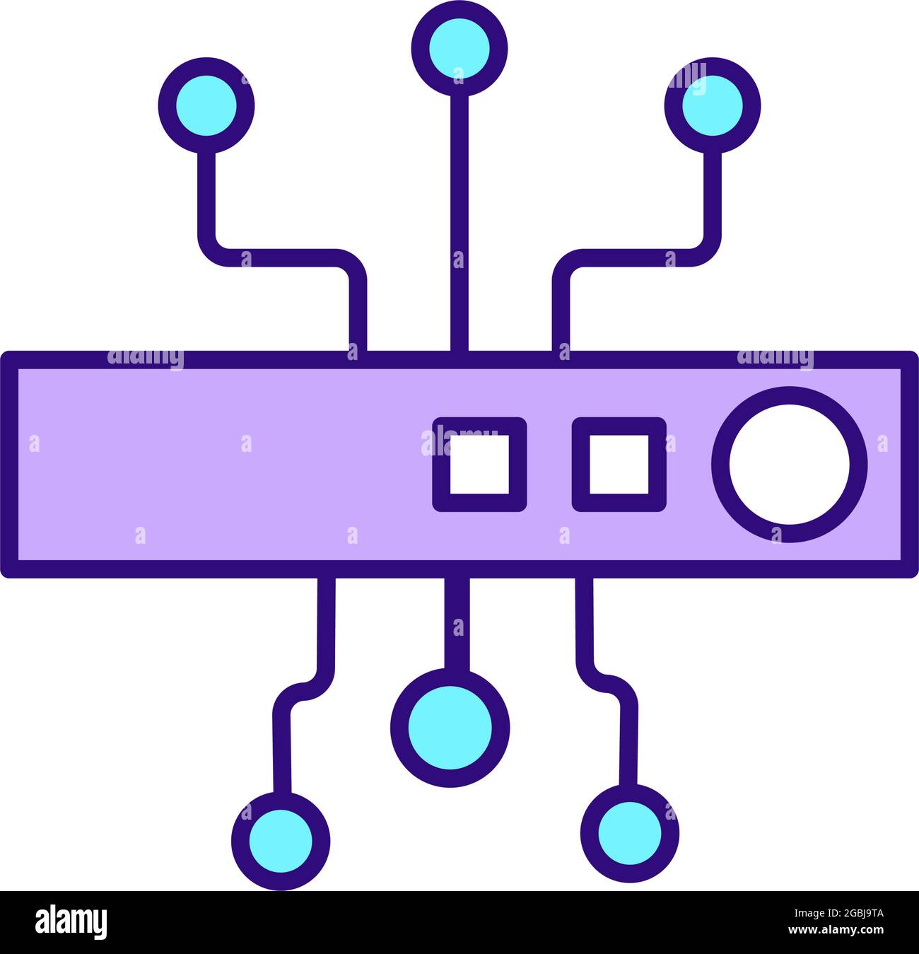Cyber Security chip RGB color icon Stock Vector Image & Art - Alamy
