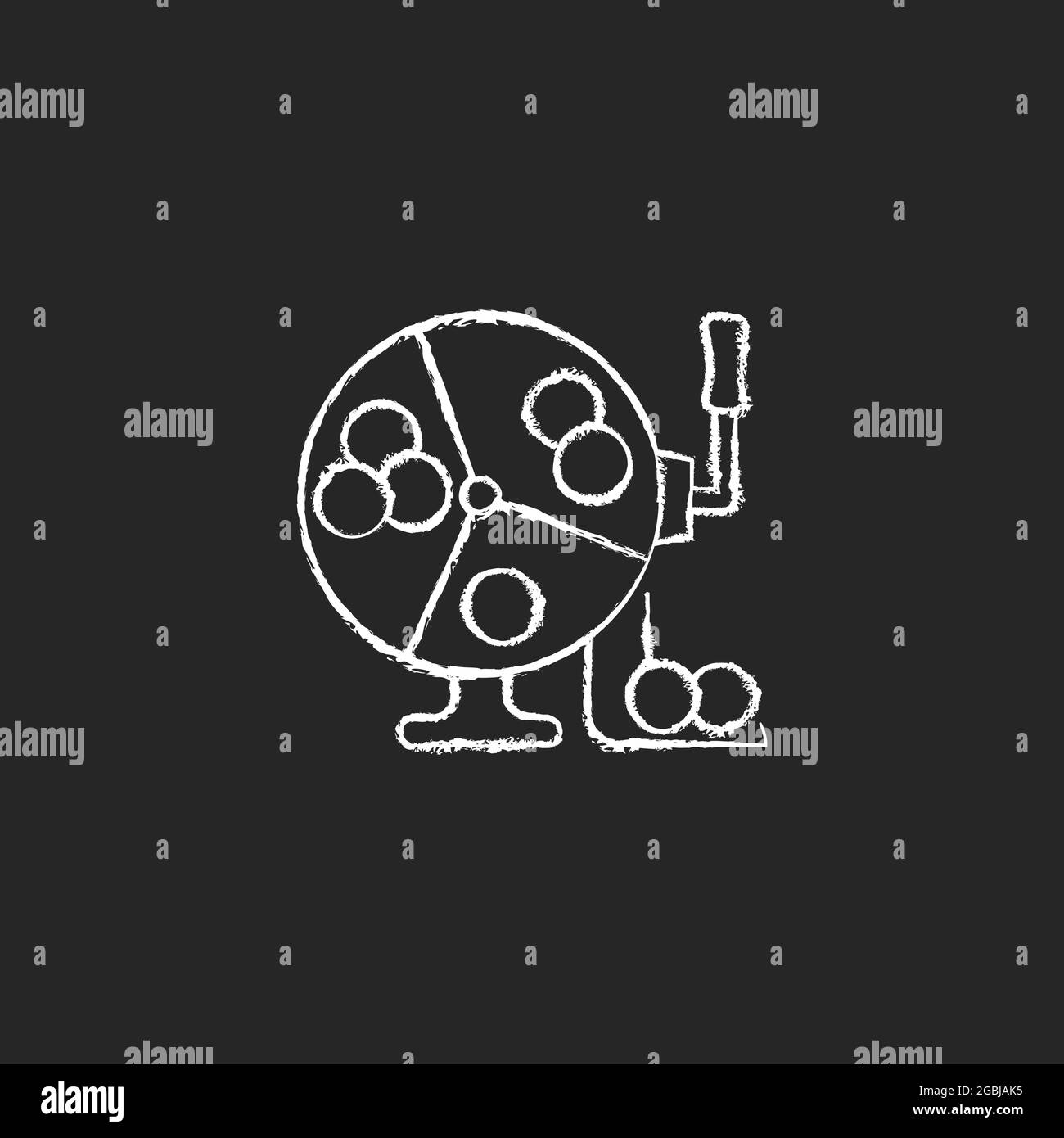 Ball draw machine chalk white icon on dark background Stock Vector ...