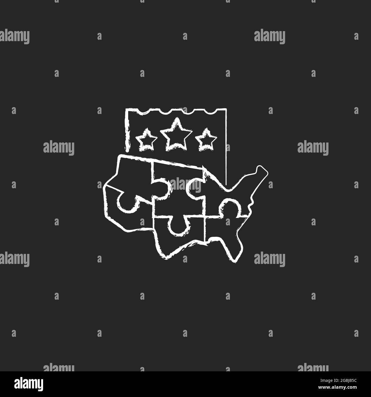 Multi-state lottery games chalk white icon on dark background. Joining ...