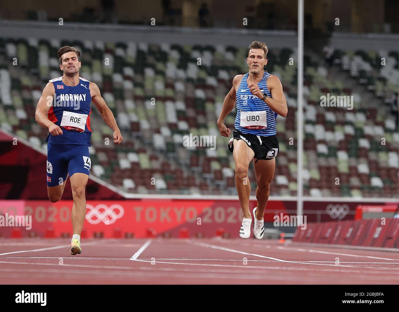 Tokyo, Japan. 4th Aug, 2021. Maicel Uibo (R) of Estonia and Martin ROE ...
