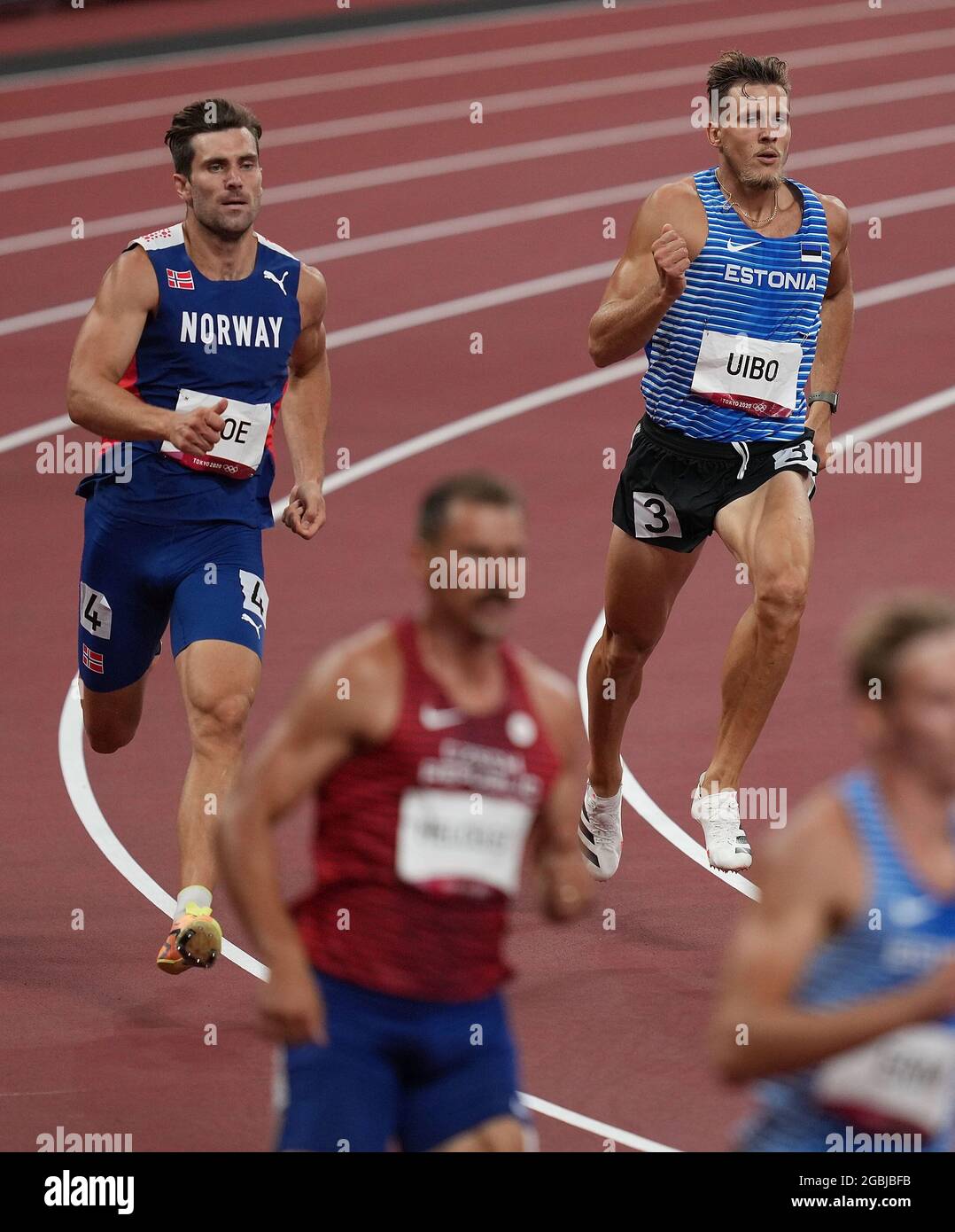 Tokyo, Japan. 4th Aug, 2021. Maicel Uibo (R back) of Estonia and Martin ...