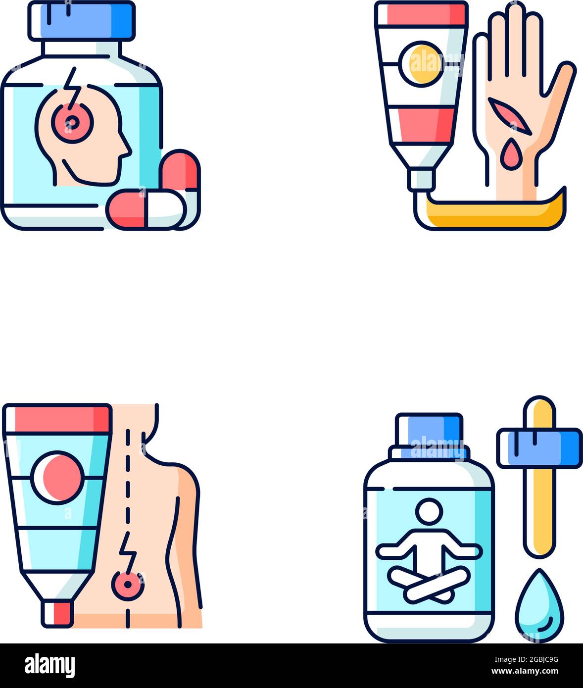 Survival first aid kit RGB color icons set Stock Vector Image & Art - Alamy