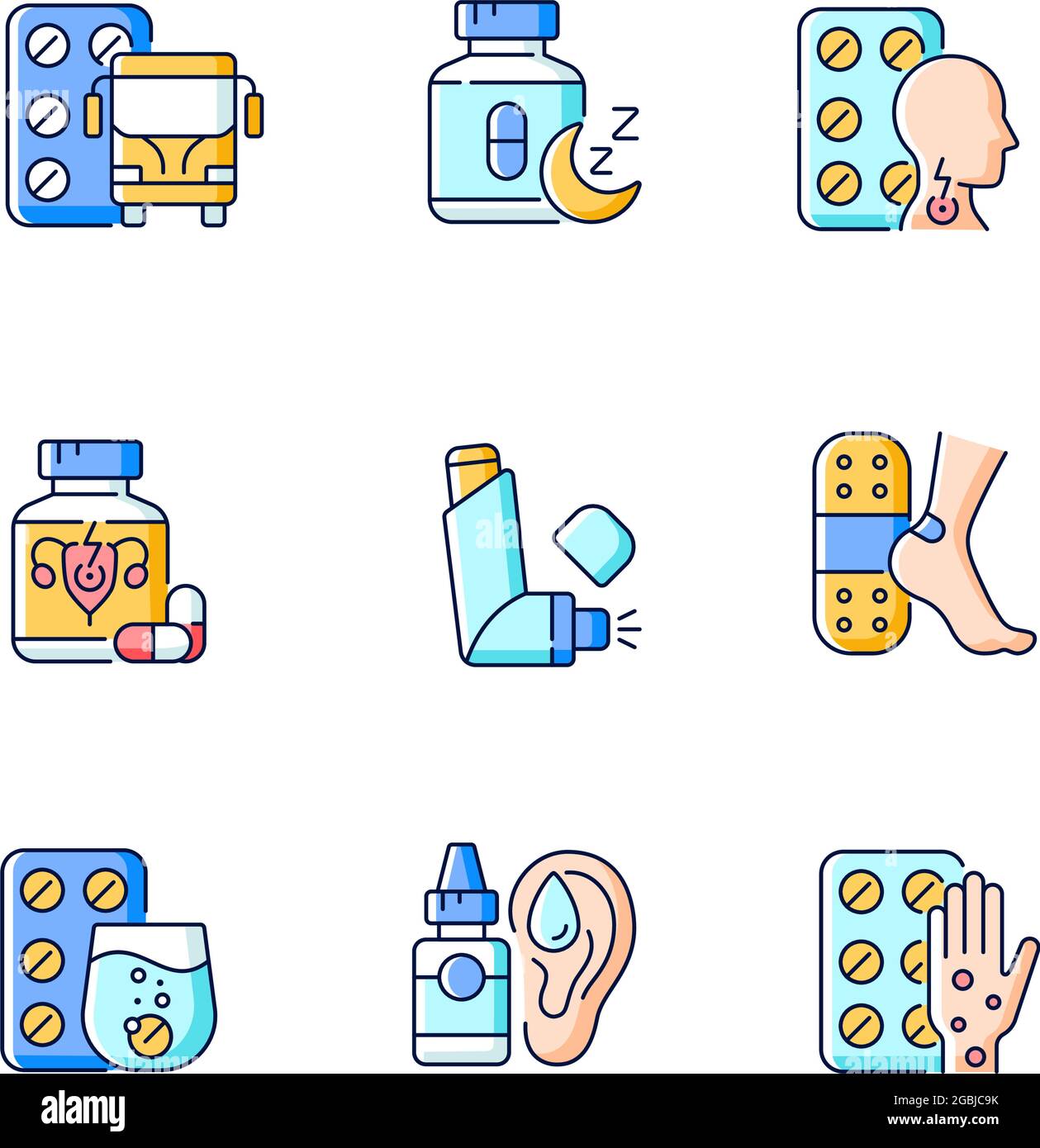 Pharmaceutical drugs RGB color icons set Stock Vector Image & Art - Alamy