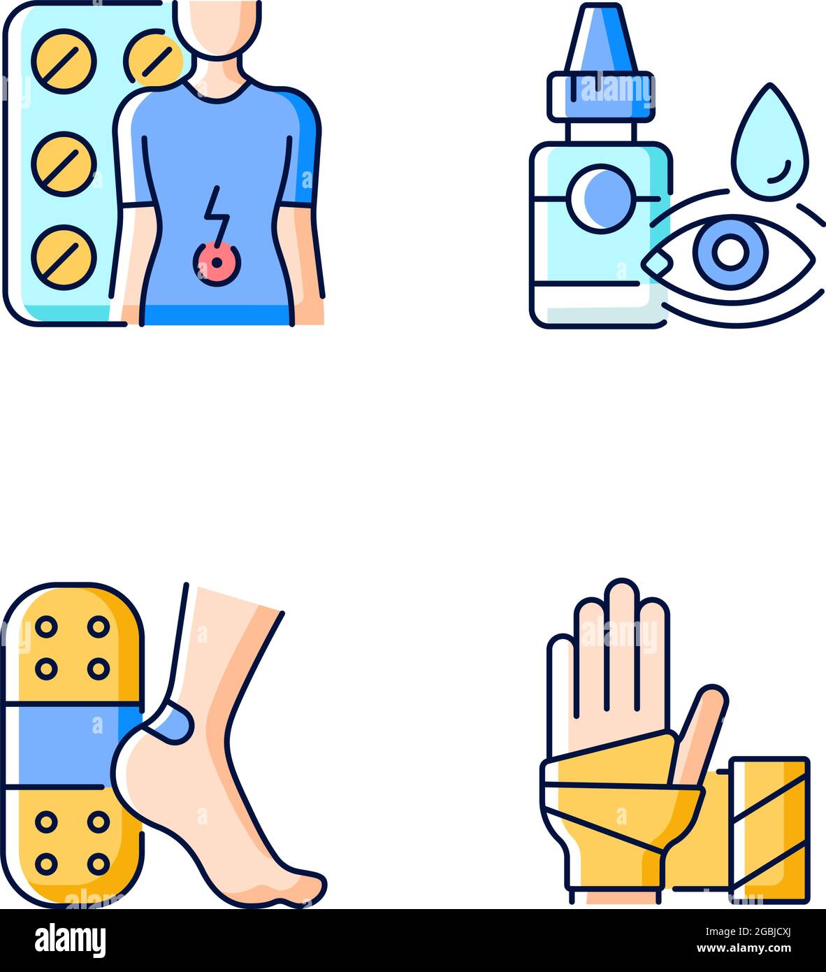 Medication options RGB color icons set Stock Vector Image & Art - Alamy