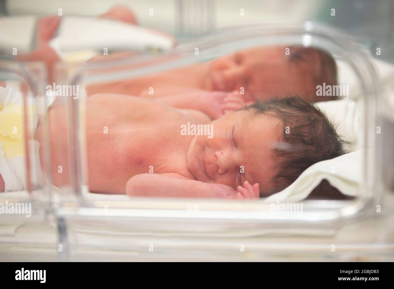 Newborn children are in the boxes in the hospital Stock Photo - Alamy