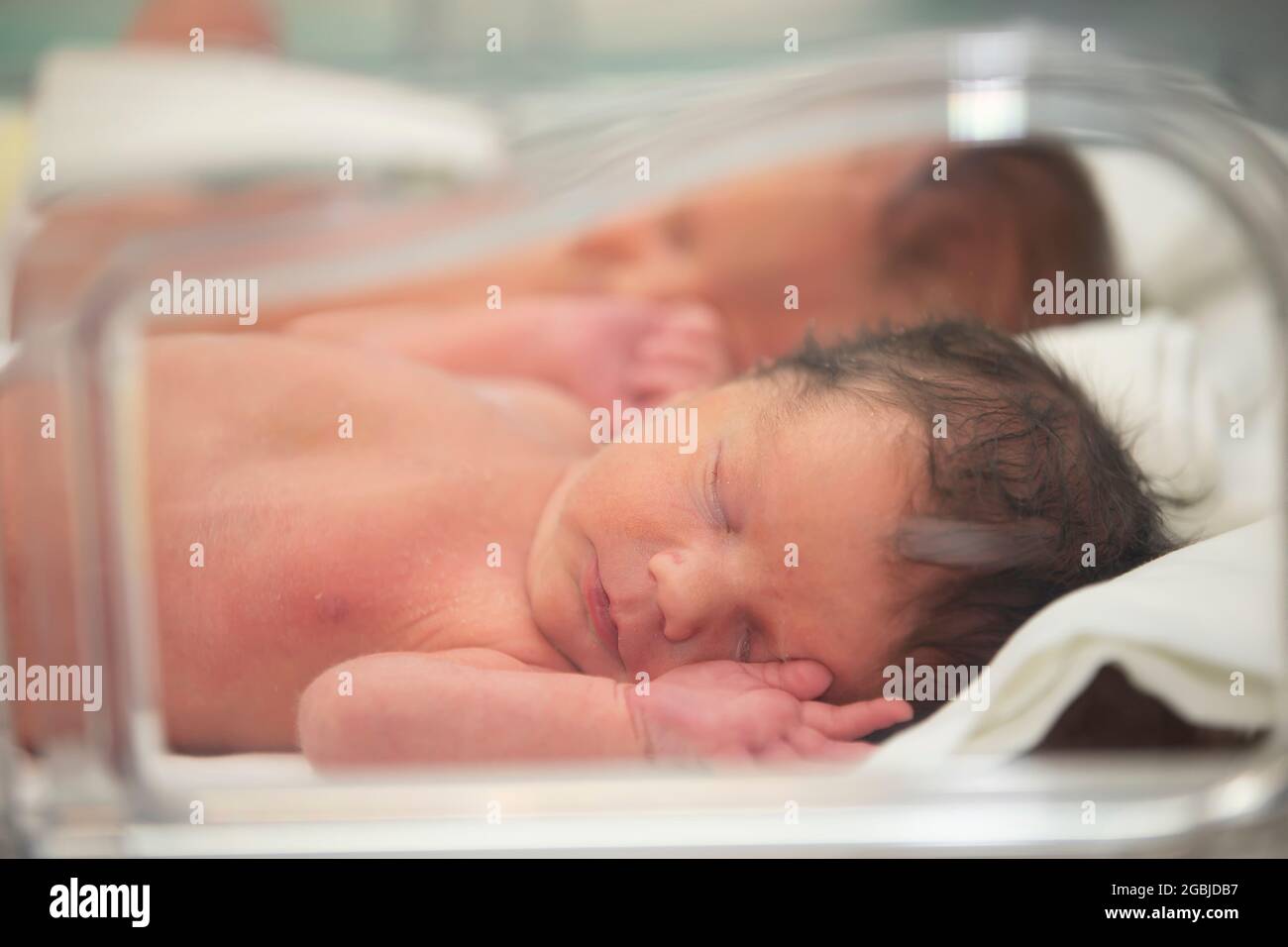 Newborn children are in the boxes in the hospital Stock Photo - Alamy