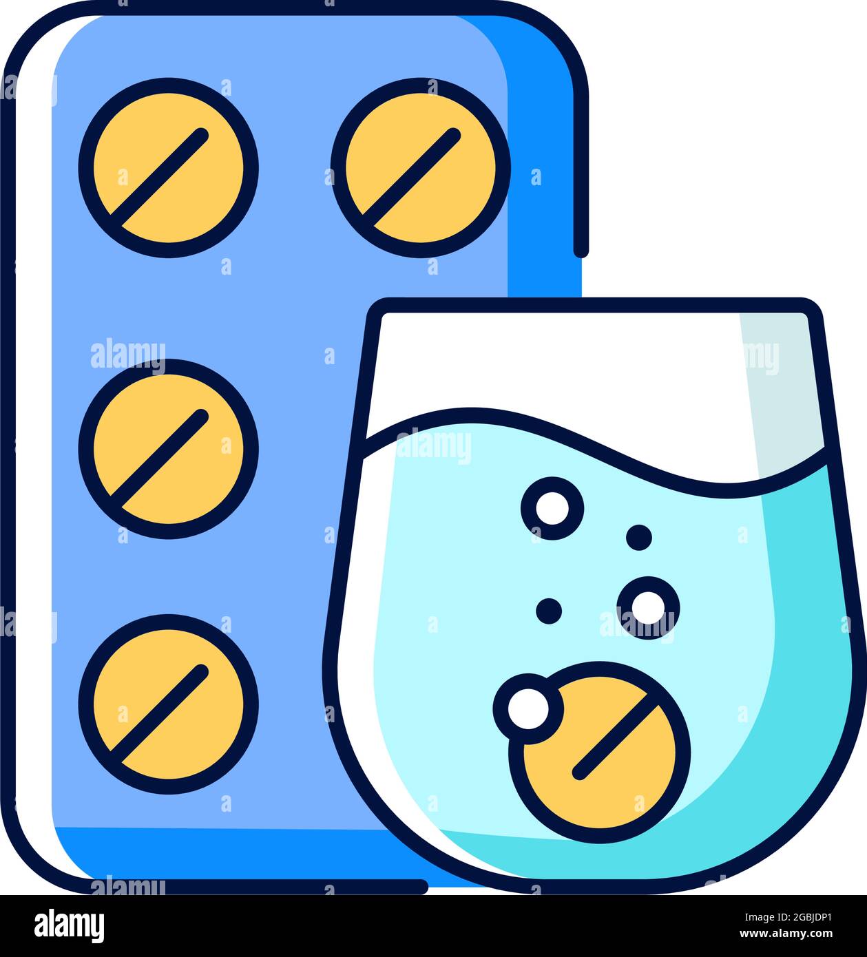 Tablet Dissolving In Water Stock Vector Images - Alamy