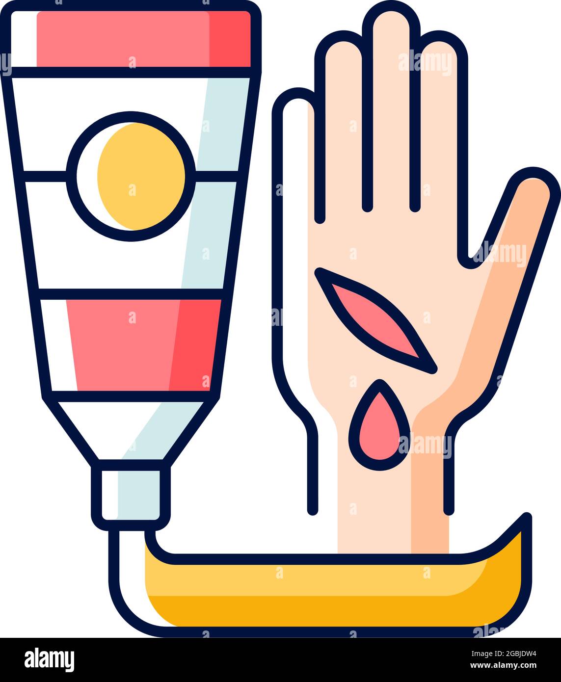 Healing ointment for cuts RGB color icon Stock Vector Image & Art - Alamy