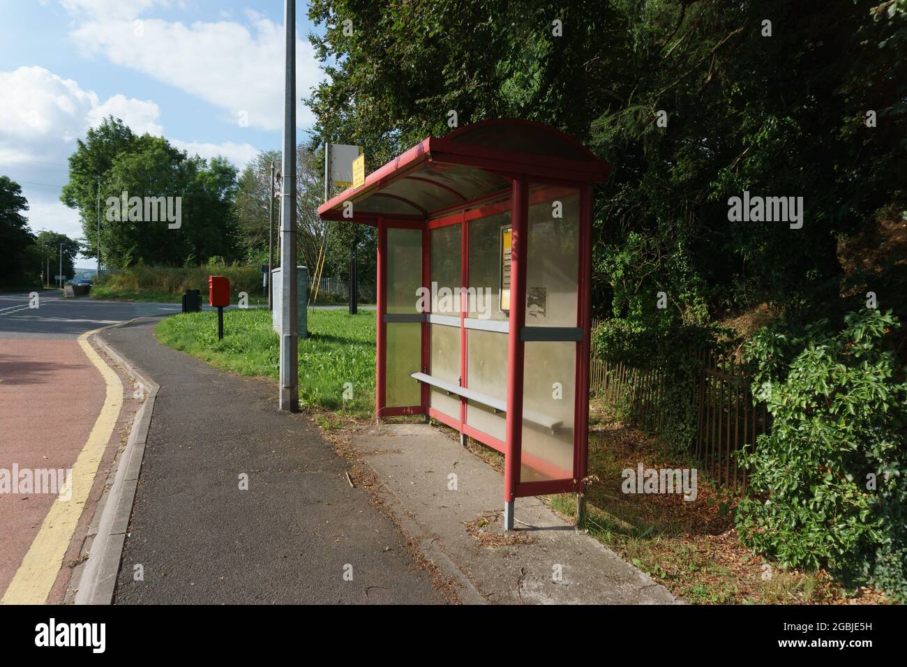 Typical rural bus stop and shelter in Wrexham North Wales UK Stock ...