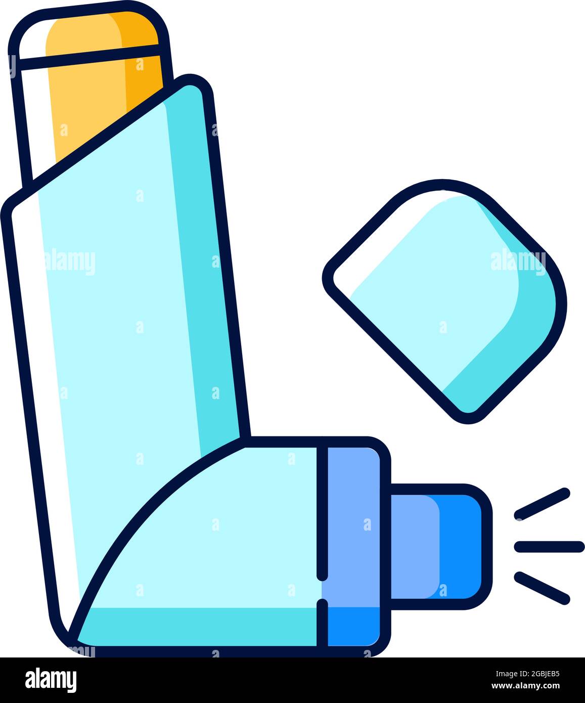 Inhaler RGB color icon. Allergy spray. Preventing asthma attacks ...