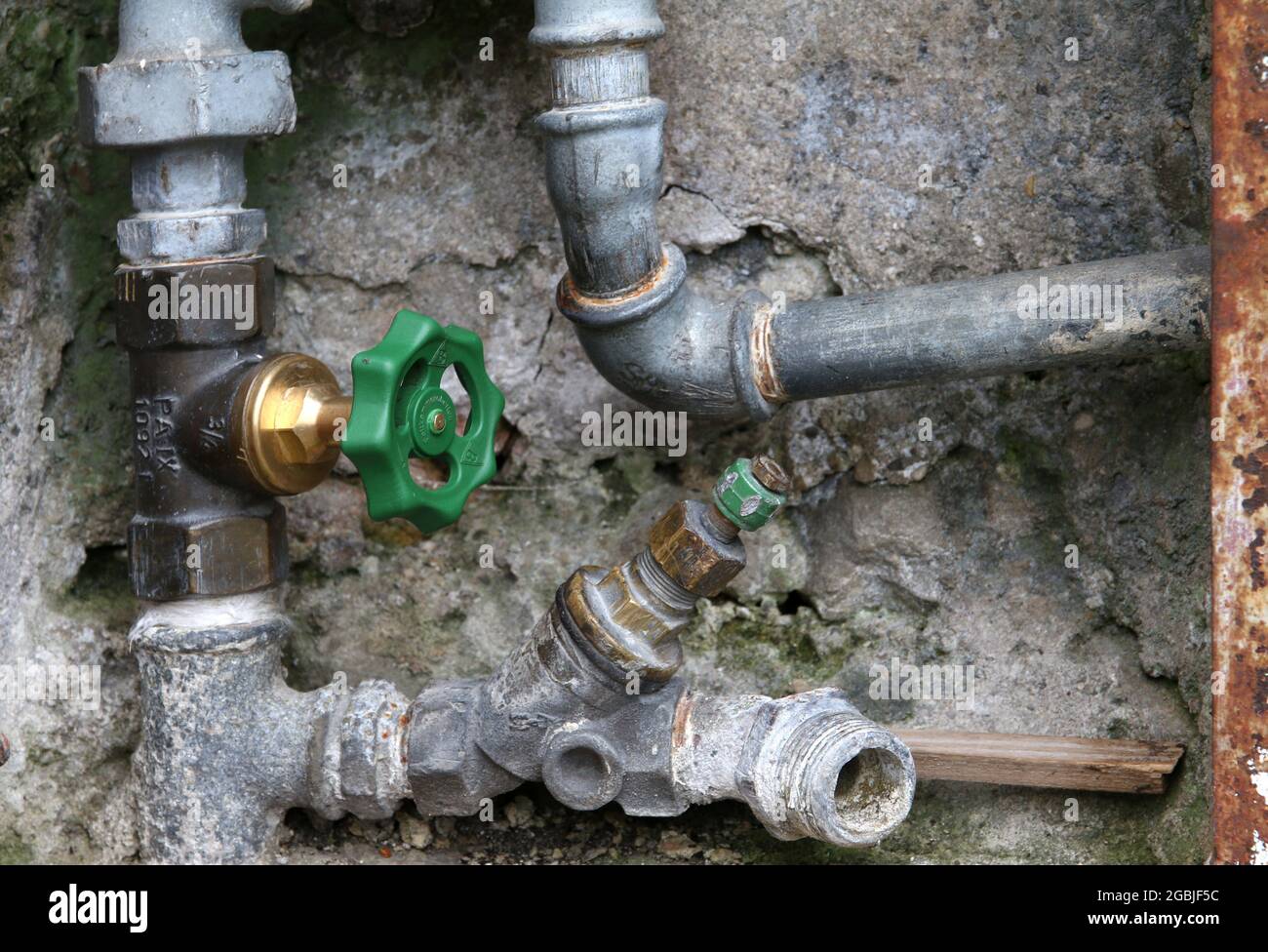 Water Connection In A Garden Stock Photo - Alamy