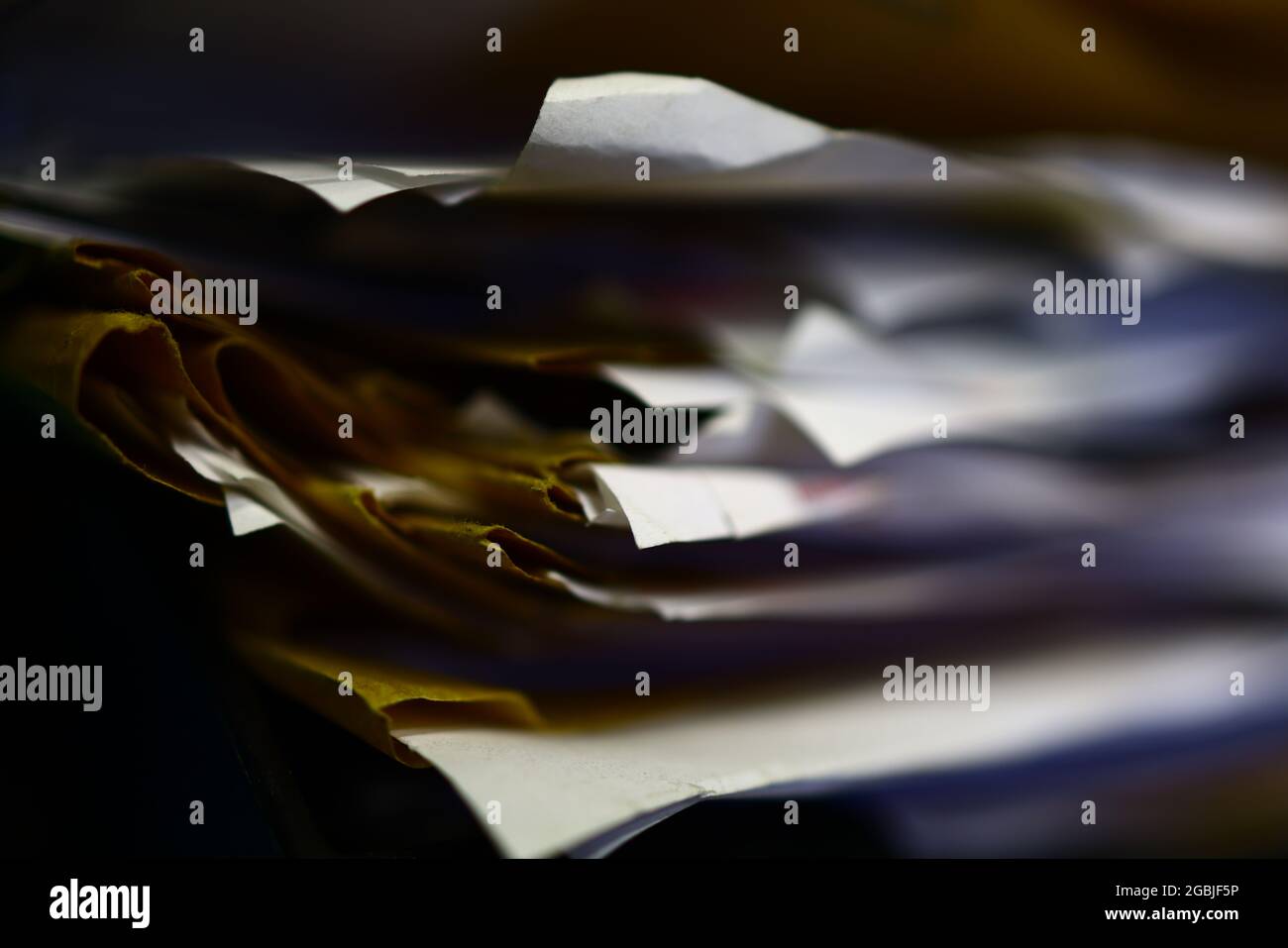 Pages Of Old Papers In The Archive Stock Photo - Alamy