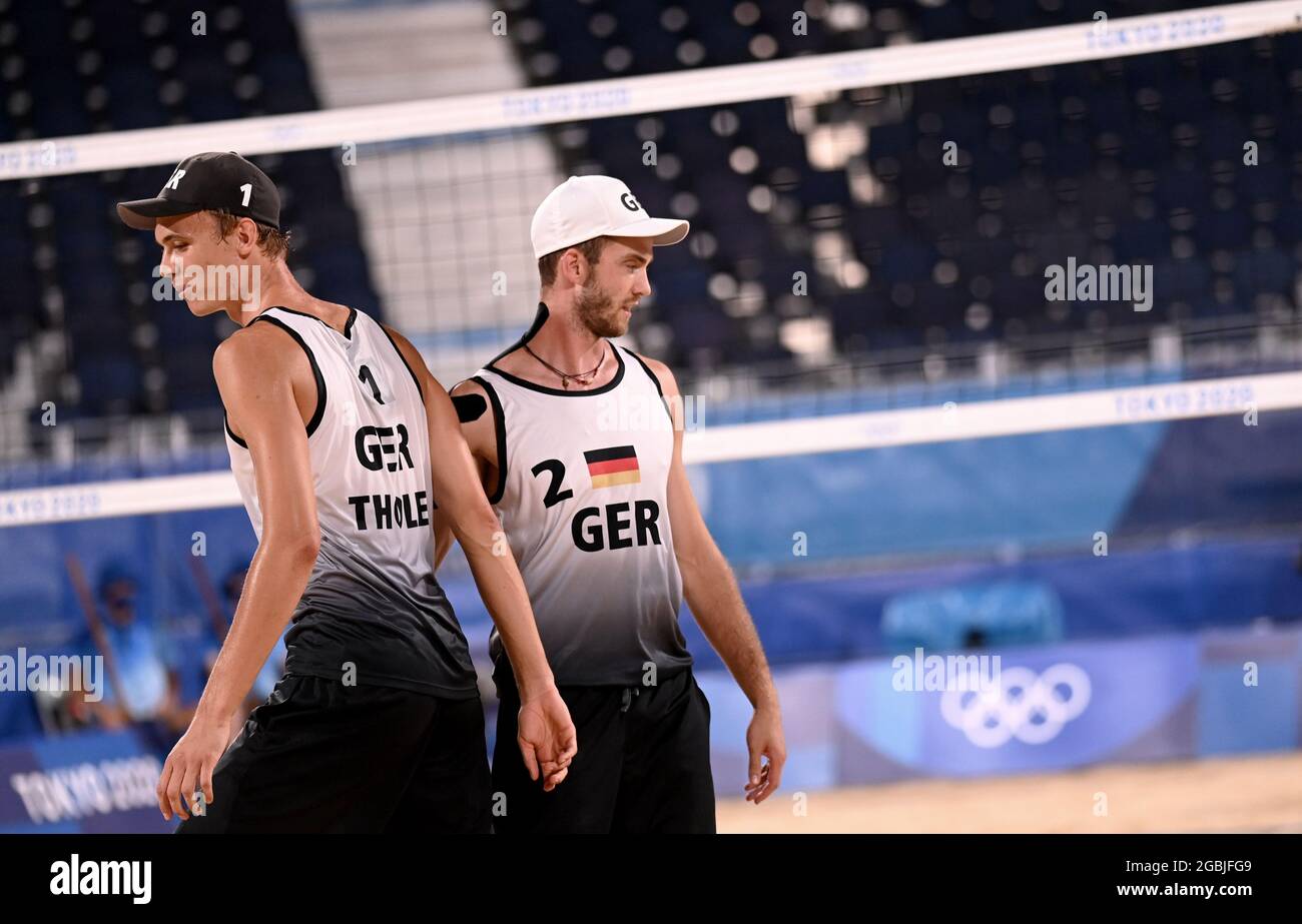 Tokio, Japan. 04th Aug, 2021. Volleyball/Beach: Olympics, Men's quarter ...