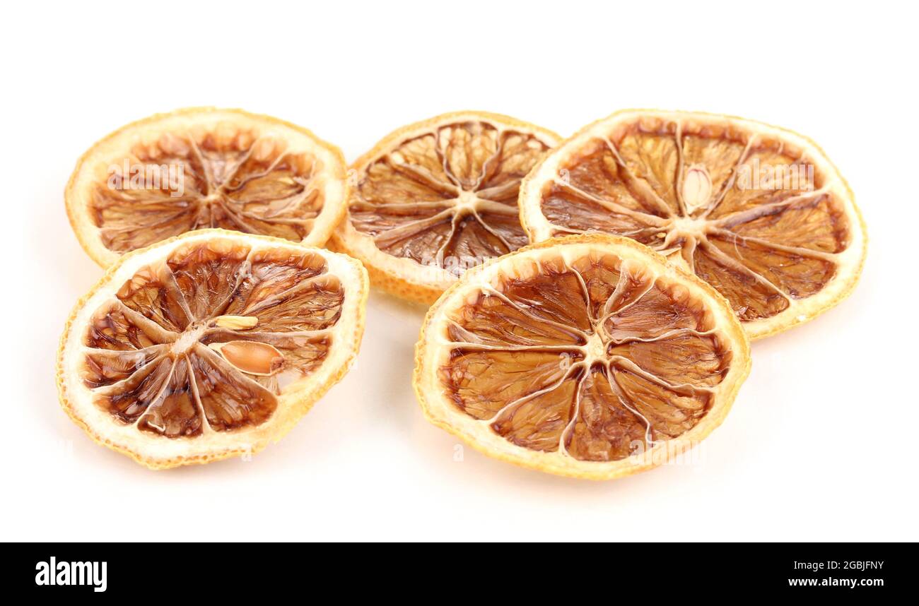 dried lemon isolated on white Stock Photo - Alamy