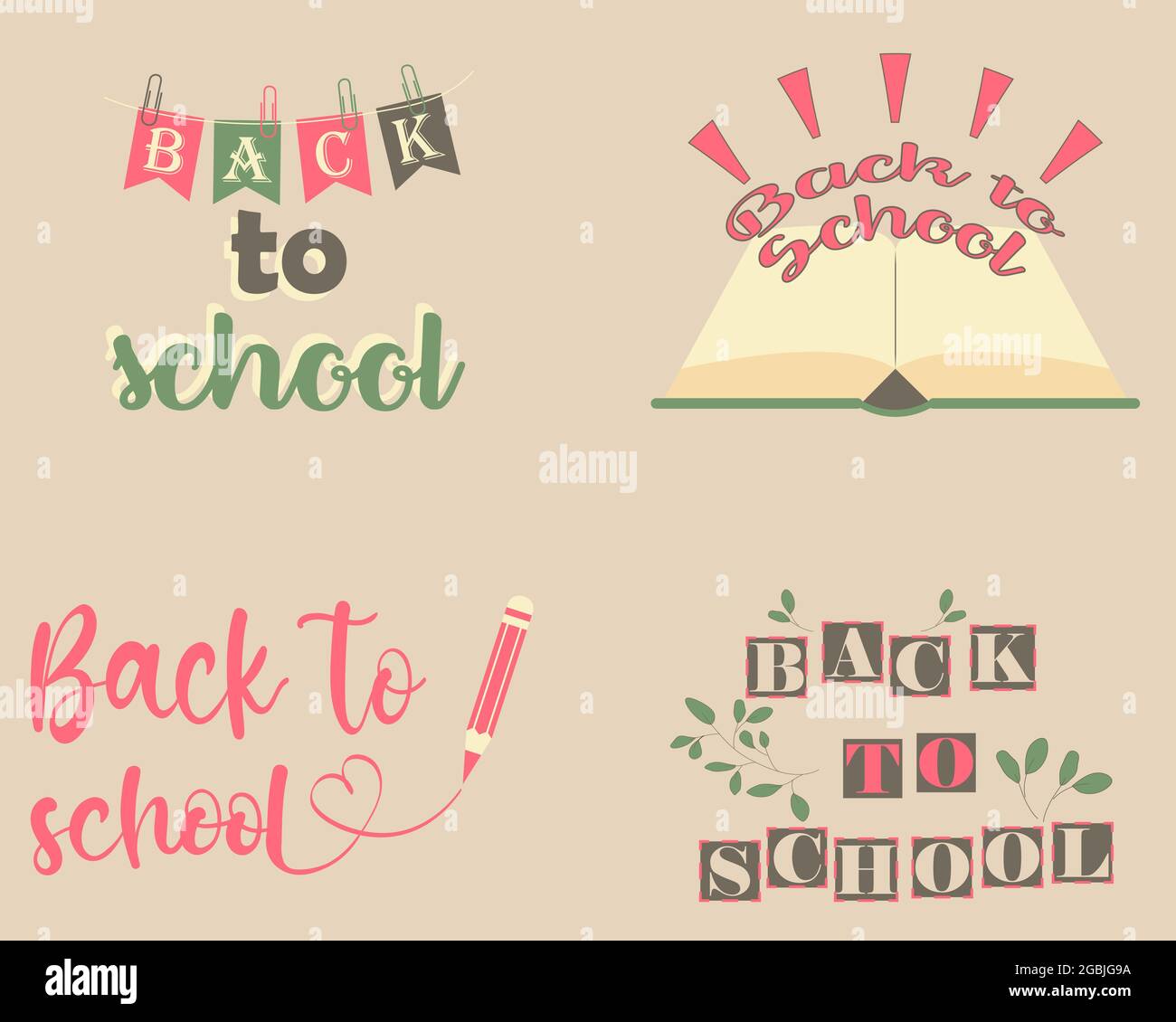 Text welcome back set Stock Vector Images - Alamy