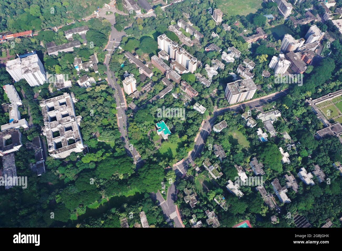 Dhaka, Bangladesh - August 04, 2021: The Bird's-eye view of Dhaka ...