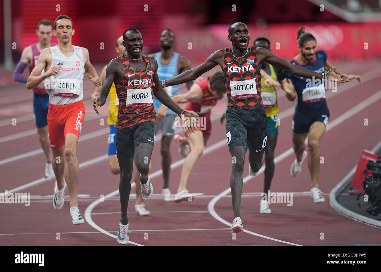Tokyo, Japan, August 4, 2021: Emmanuel Kipkurui Korir wins gold in ...