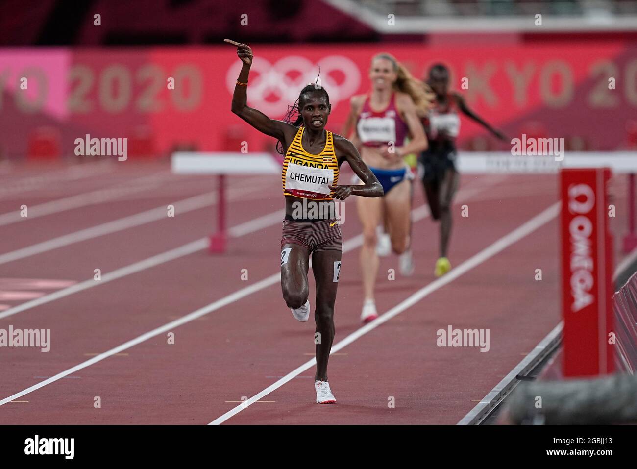 Tokyo, Japan, 04/08/21, August 4, 2021: Peruth Chemutai winning 3000 ...