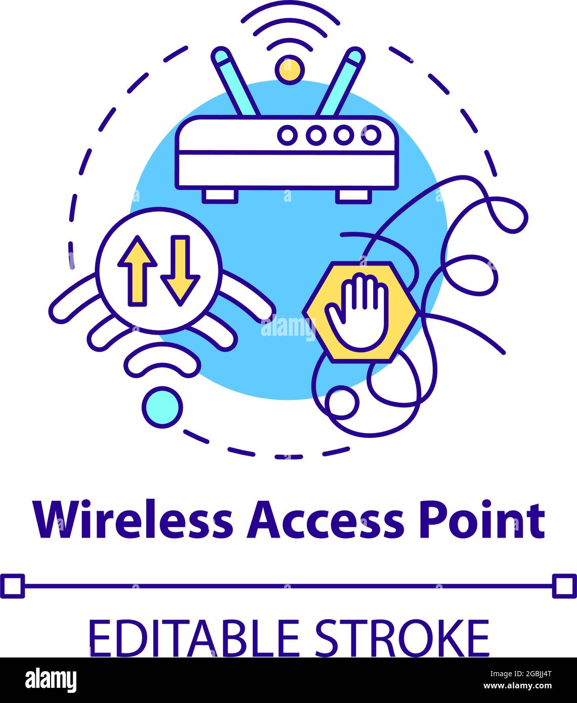 Wireless acess point concept icon. Router connection abstract idea thin ...