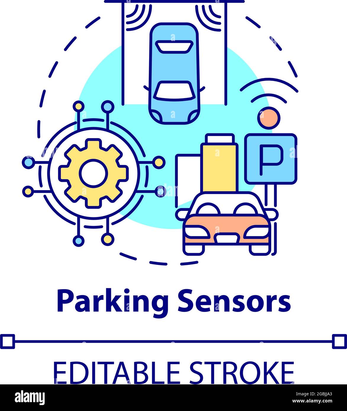 Parking sensors concept icon Stock Vector Image & Art - Alamy