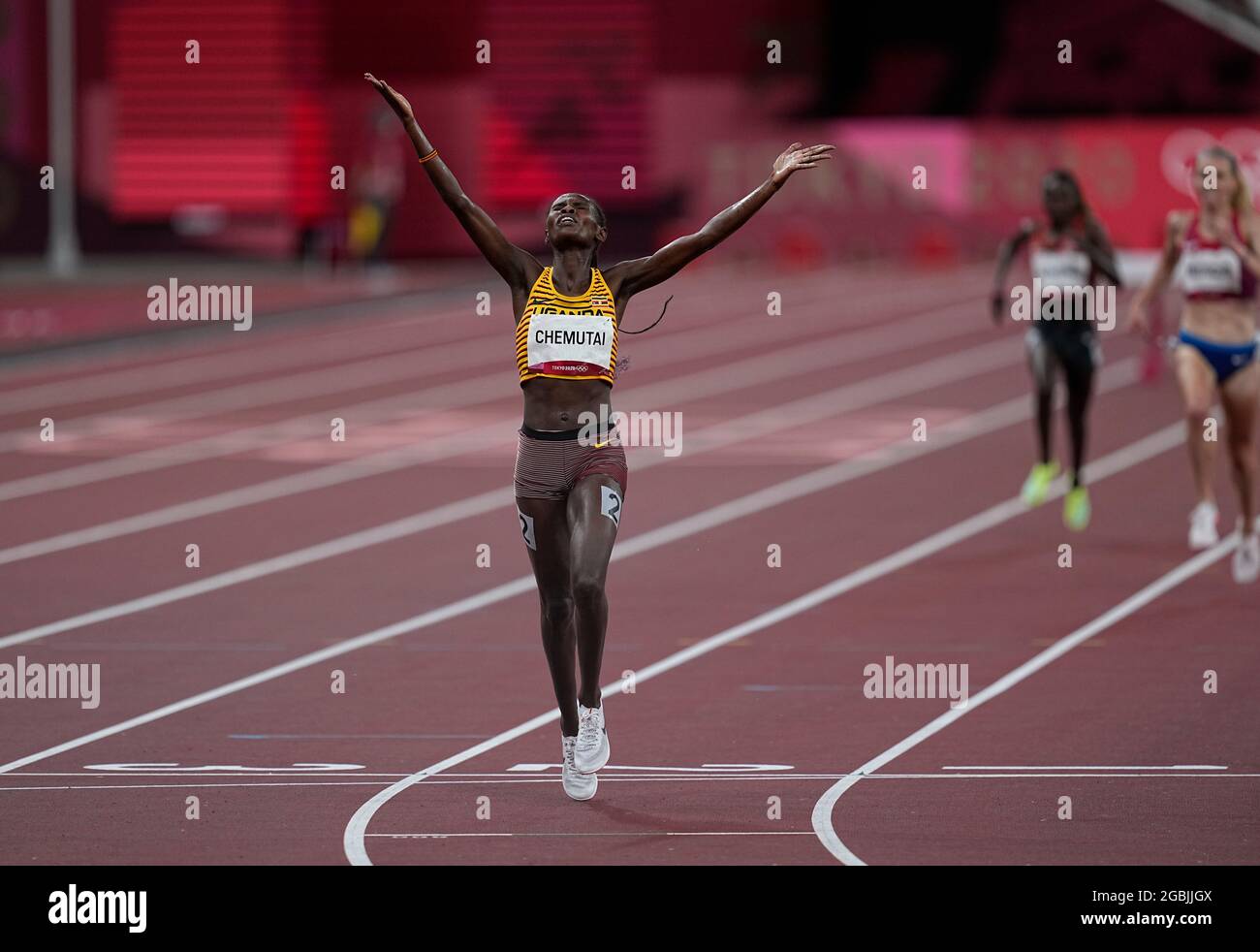 Tokyo, Japan, 04/08/21, August 4, 2021: Peruth Chemutai winning 3000 ...