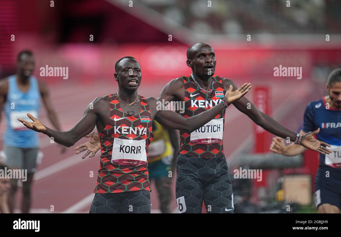 Tokyo, Japan, August 4, 2021: Emmanuel Kipkurui Korir wins gold in ...