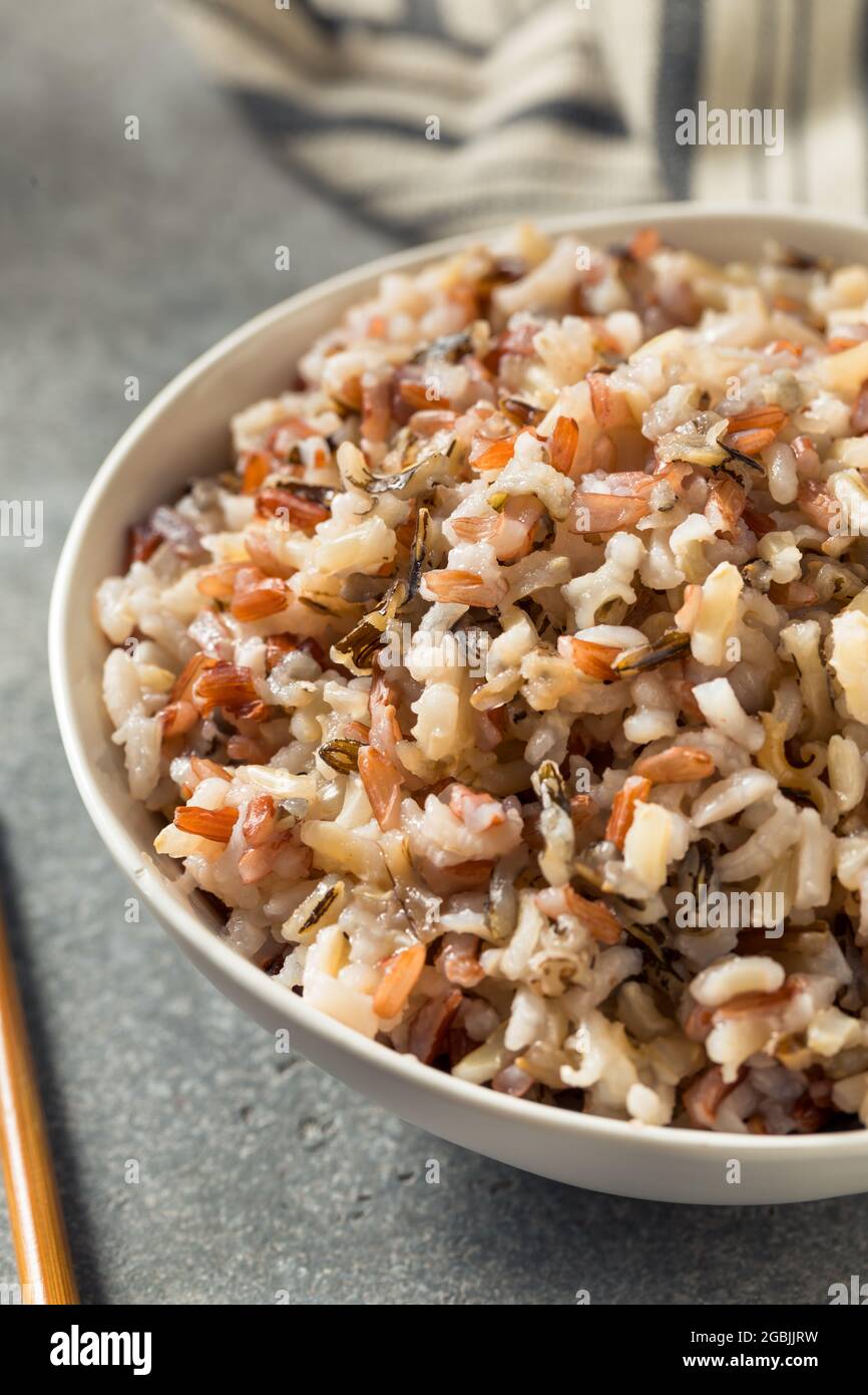 Healthy Homemade Cooked Wild Rice Ready to Eat Stock Photo - Alamy
