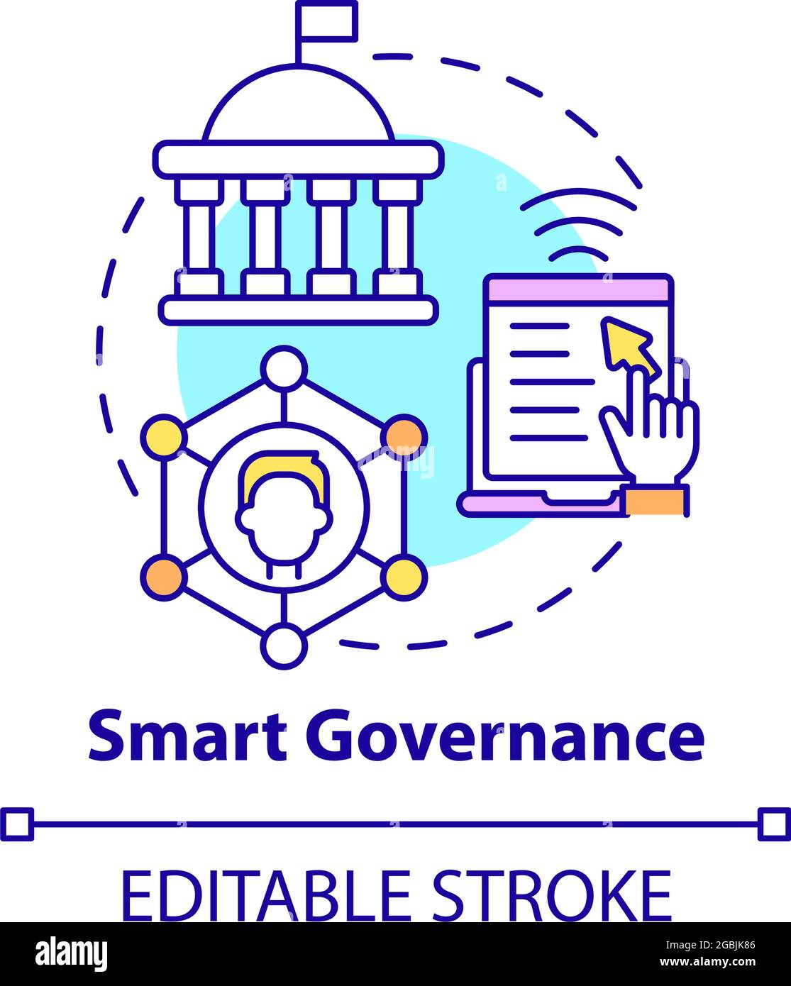Smart governance concept icon. Technology and innovation abstract idea ...