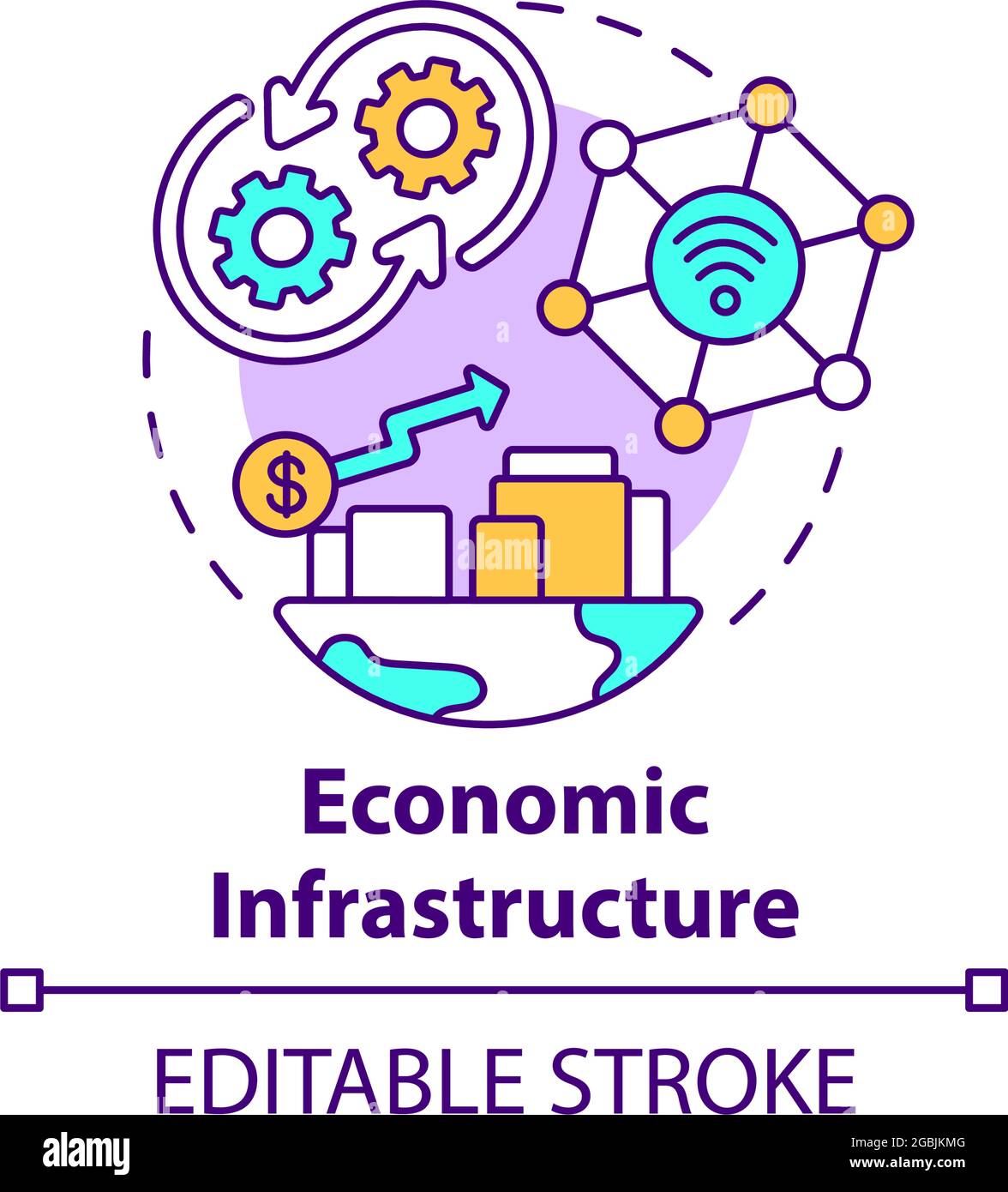 Economic infrastructure concept icon. Economic growth abstract idea ...