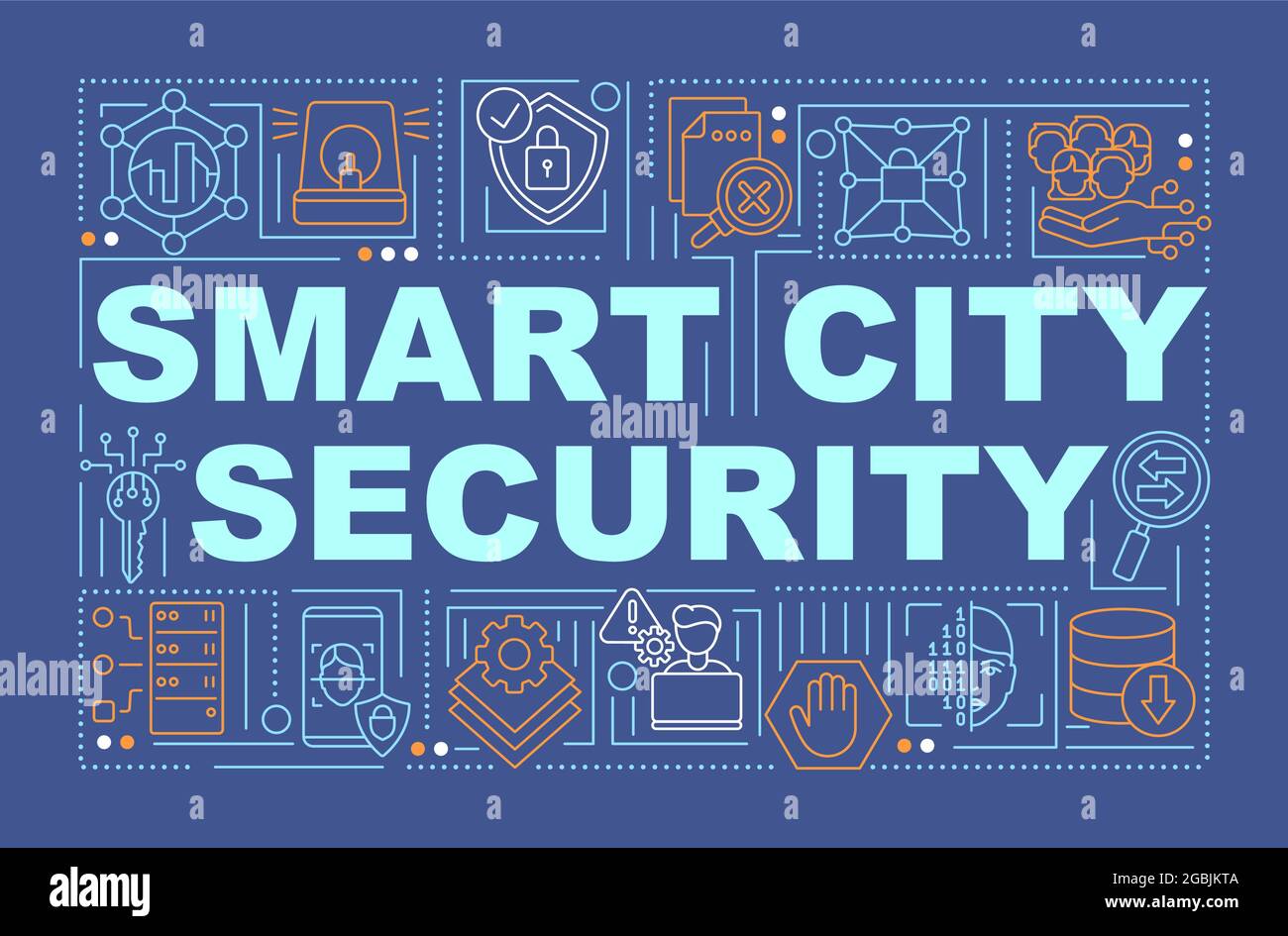 Smart city cyber safety word concepts banner. Urban security ...