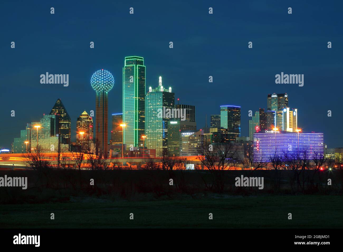 Dallas Skyline At Night 2012