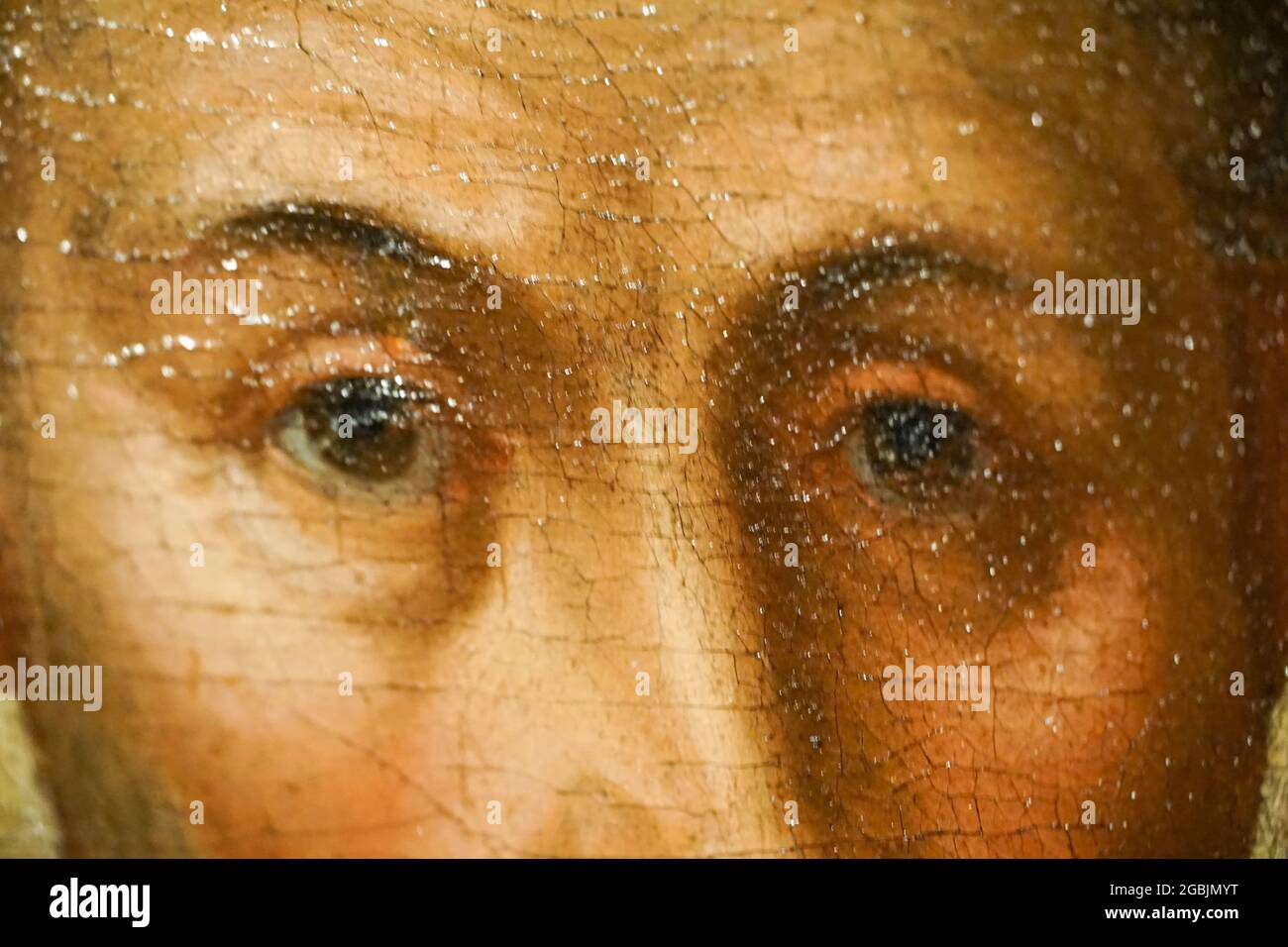 Closeup of an antique painting of eyes of a saint Stock Photo - Alamy